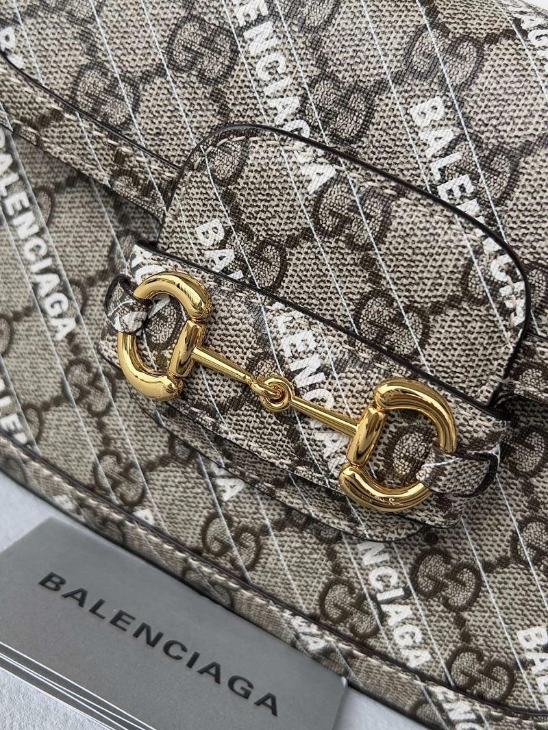 Mirror quality Balenciaga x GUCCI 1955 Printed Saddle Bag - Fashion Anthema