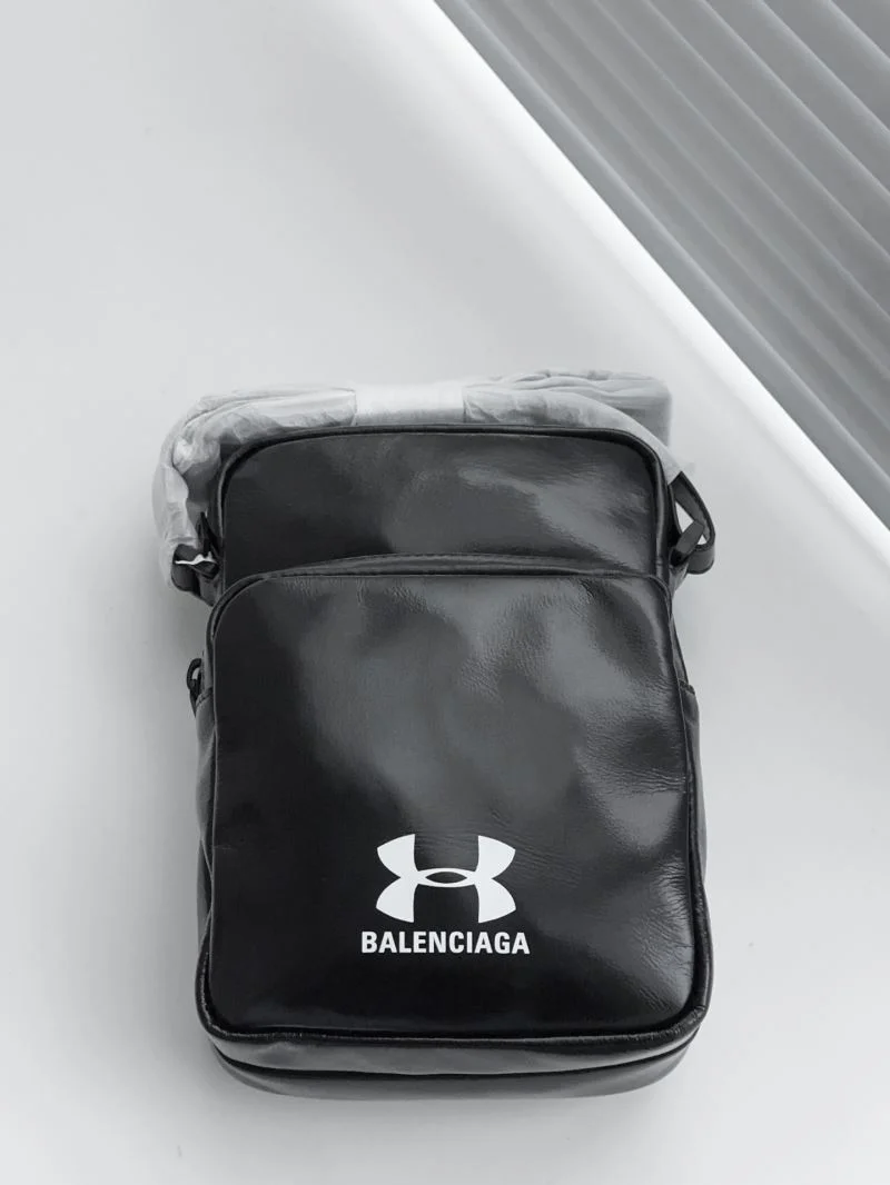 Balenciaga x Under Armour Black Leather Crossbody Bag