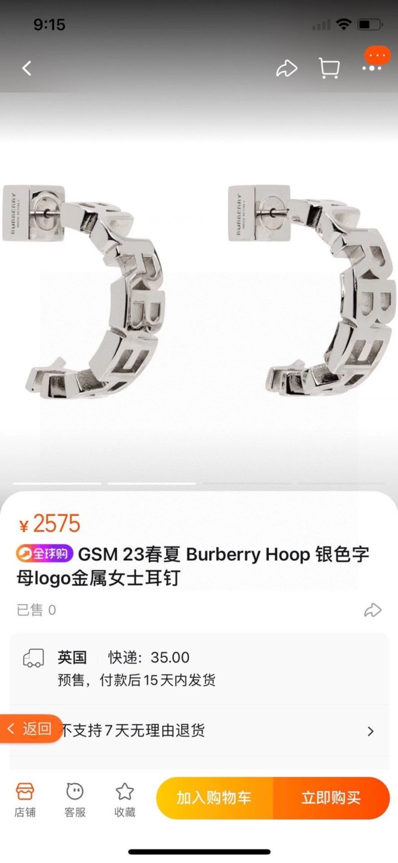 Brand-original Burberry Earrings
