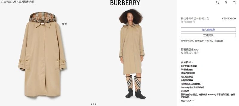 Accurate model Burberry Outwear
