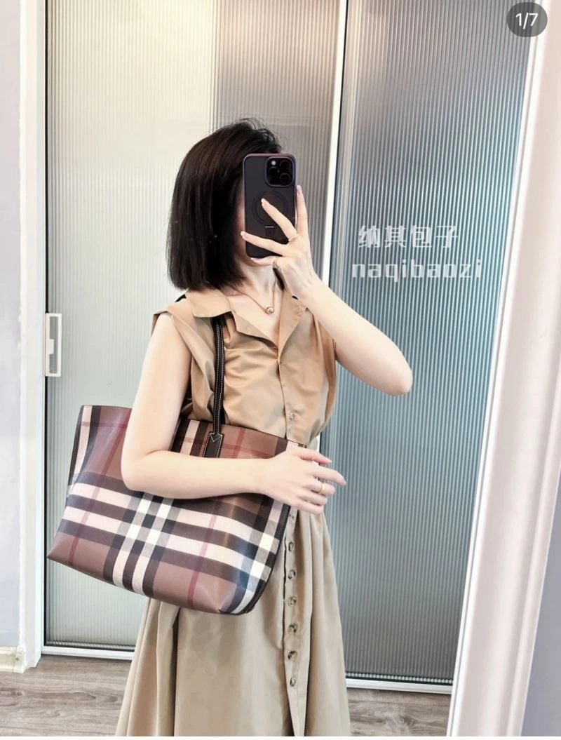 Brand-authenticated Burberry Shopping Bags