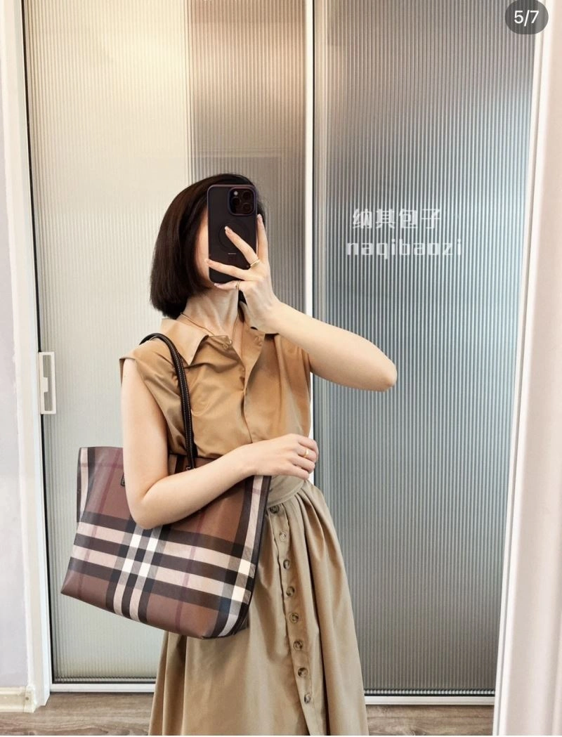 Brand-authenticated Burberry Shopping Bags