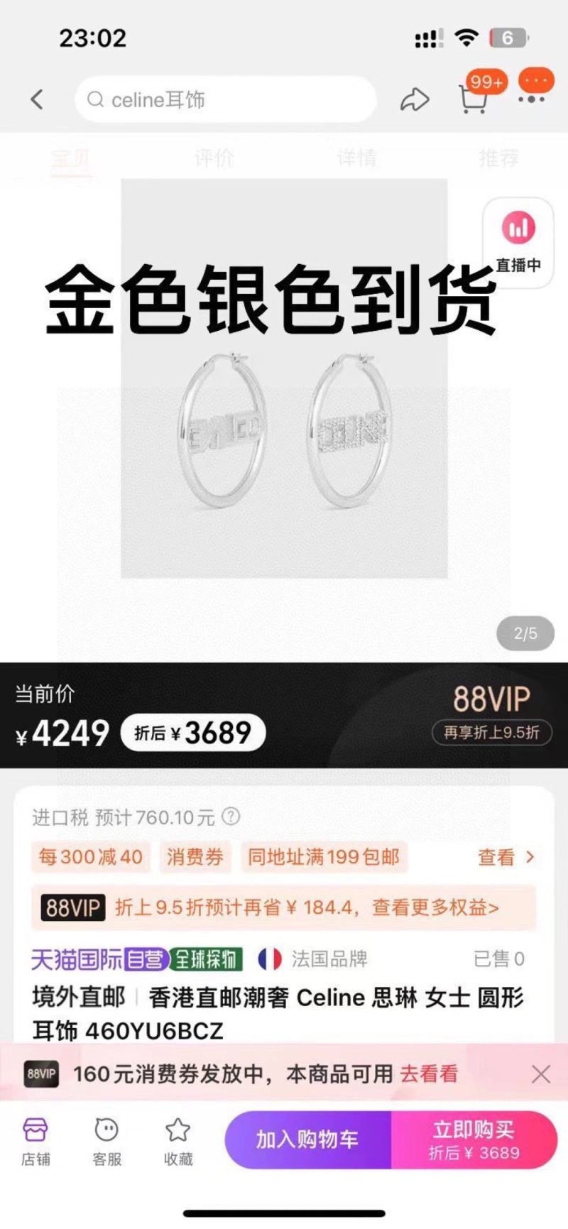 High fidelity Celine Earrings
