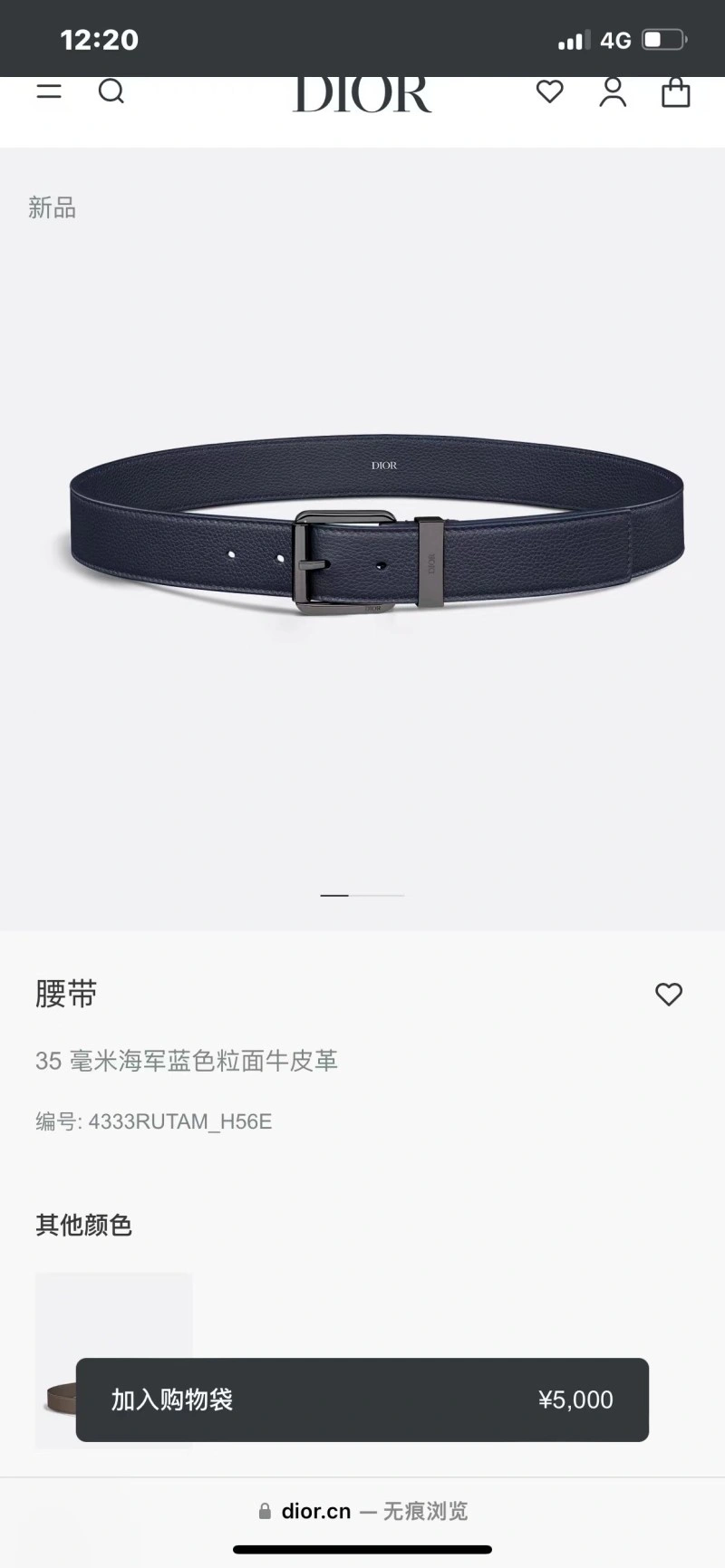 Official Christian Dior Belts