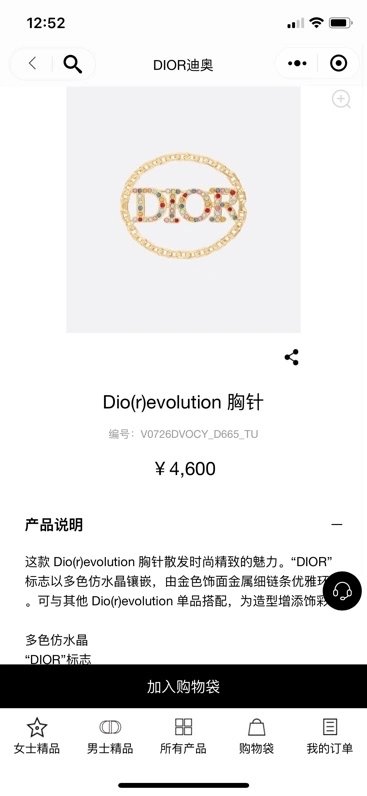 High accuracy Christian Dior Brooches