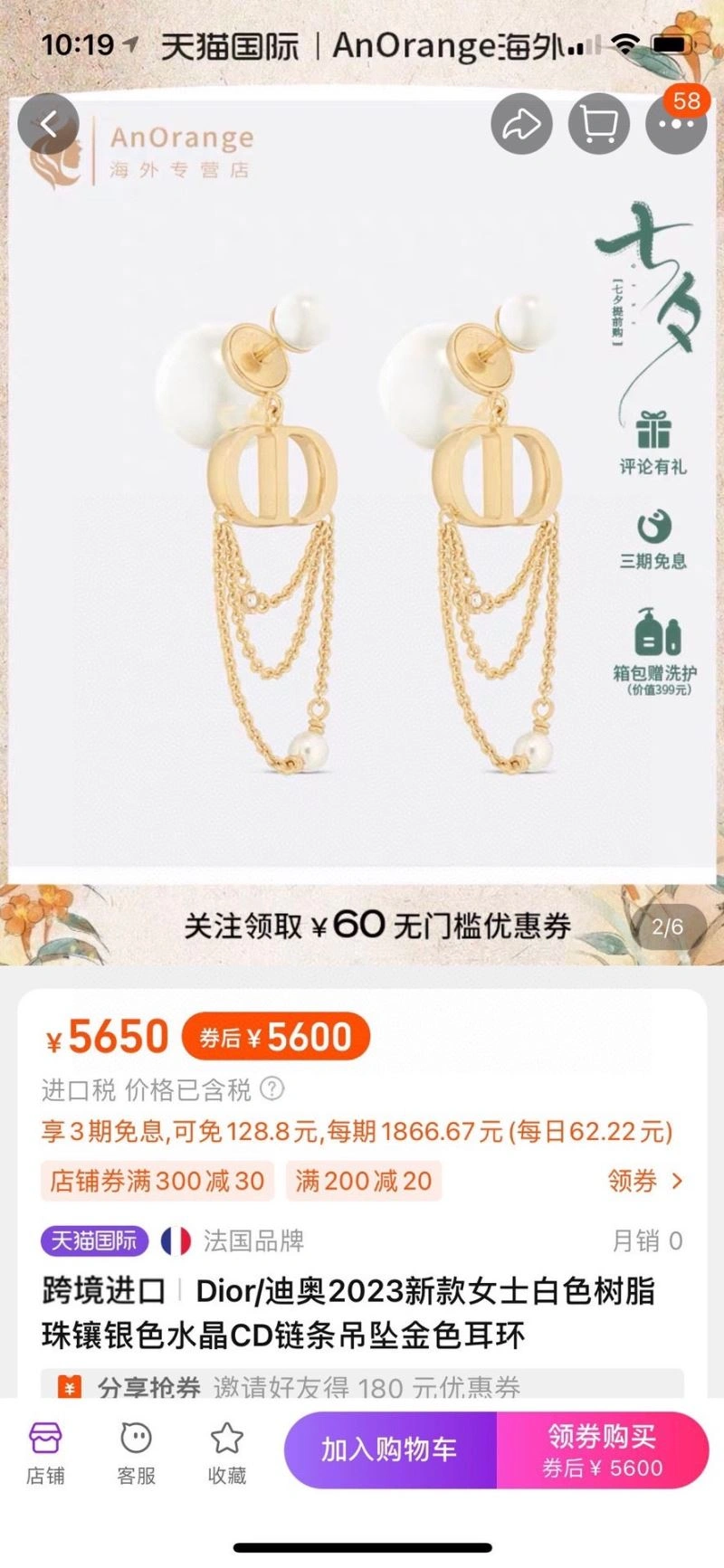 Indistinguishable Christian Dior Earrings