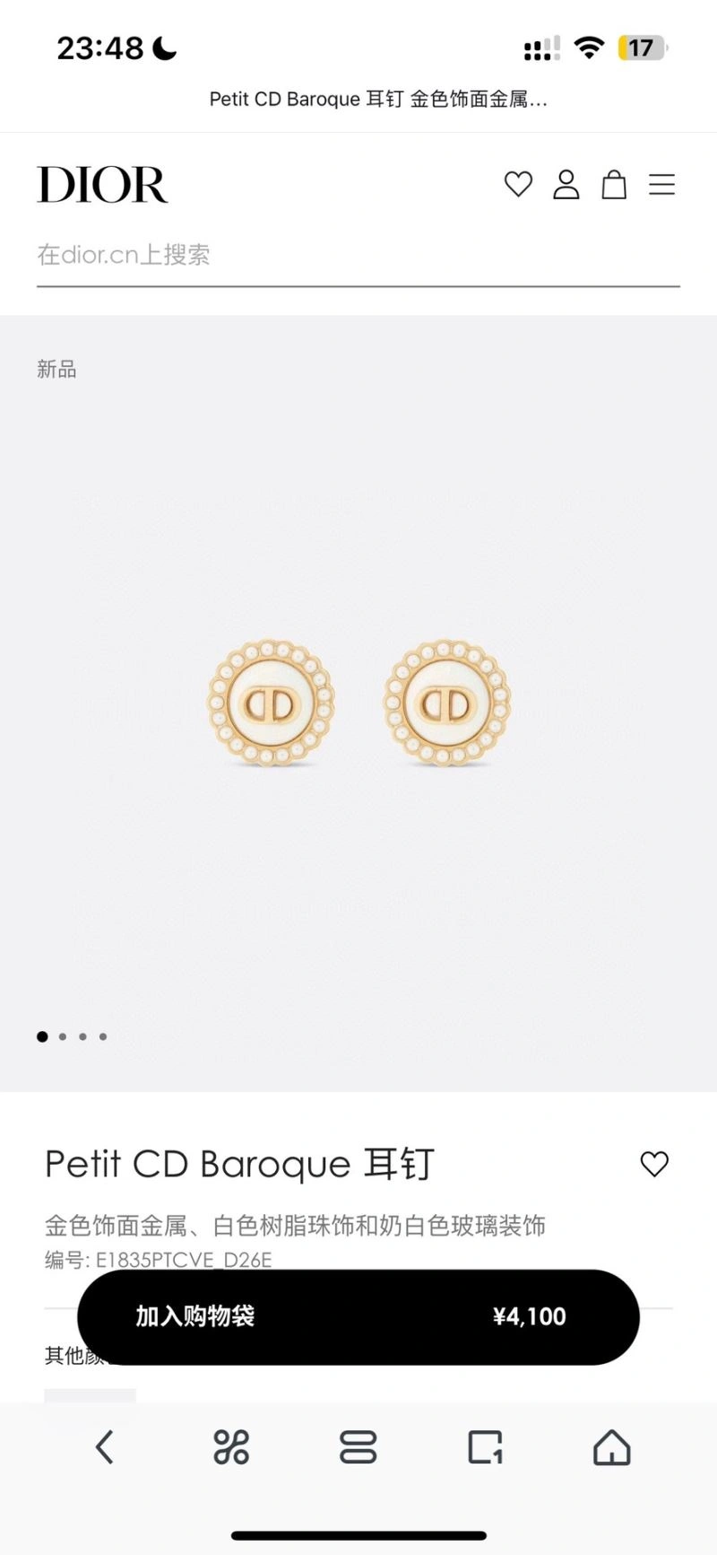 1:1 copy Christian Dior Earrings