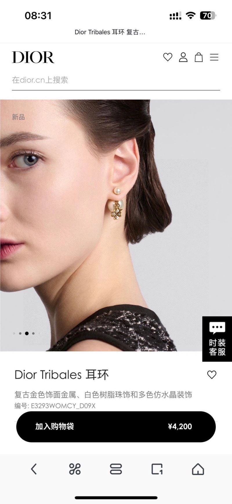 Real Christian Dior Earrings
