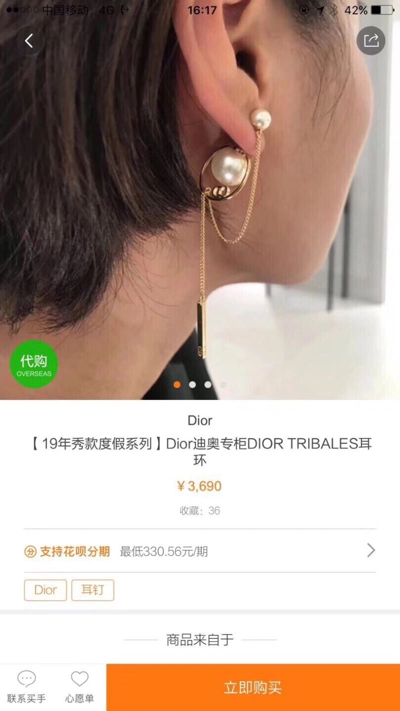 Inexpensive Christian Dior Earrings