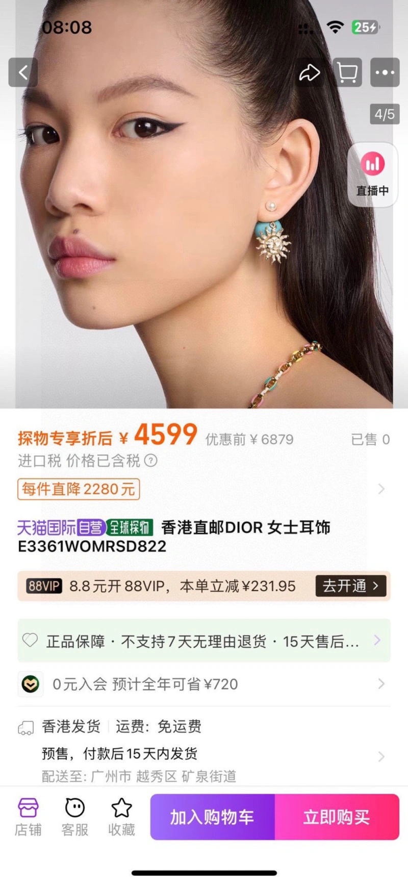 Exact replica Christian Dior Earrings