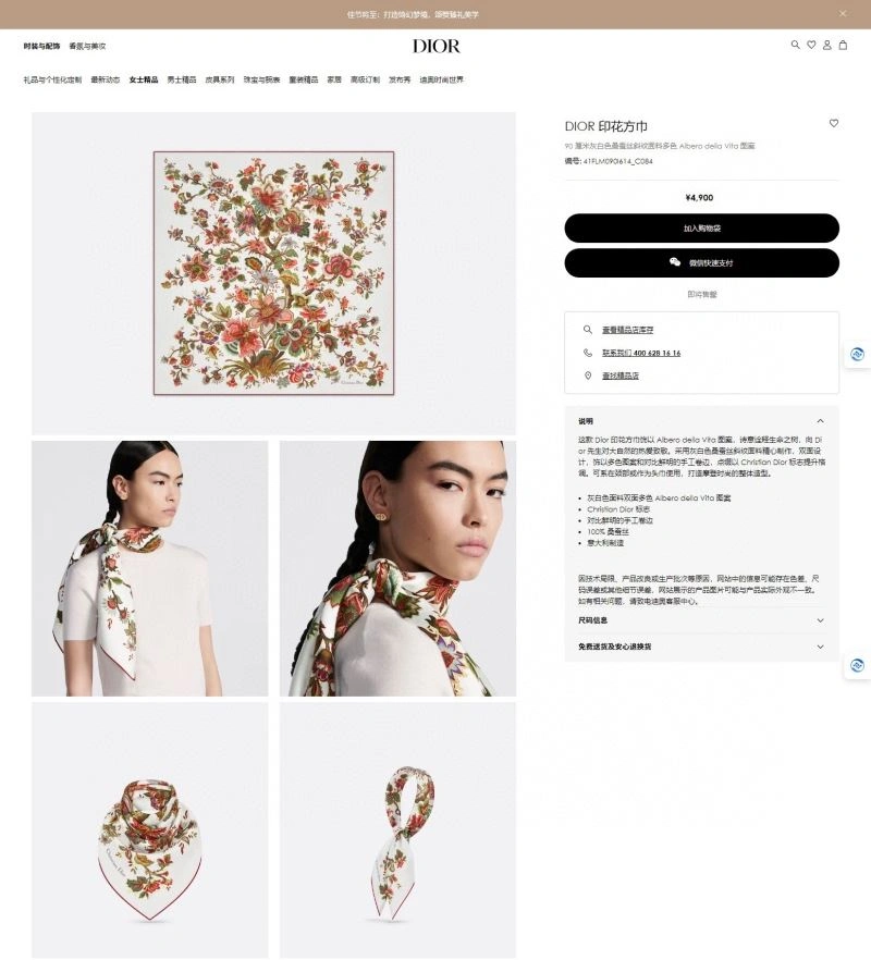 Christian Dior Scarf