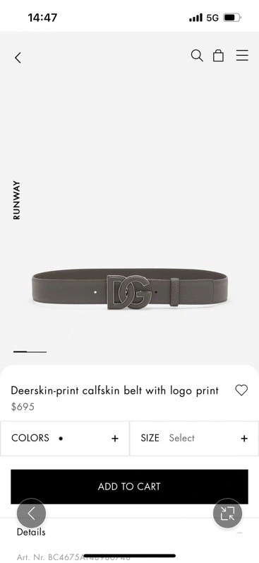 Top match Dolce Gabbana Belts