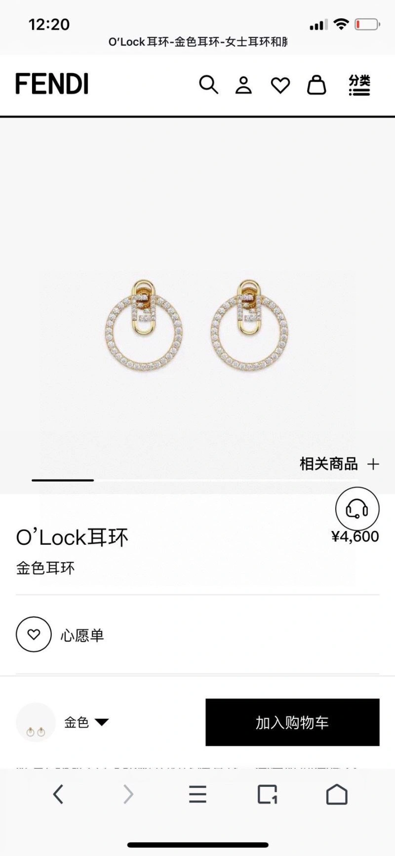 Original Fendi Earrings