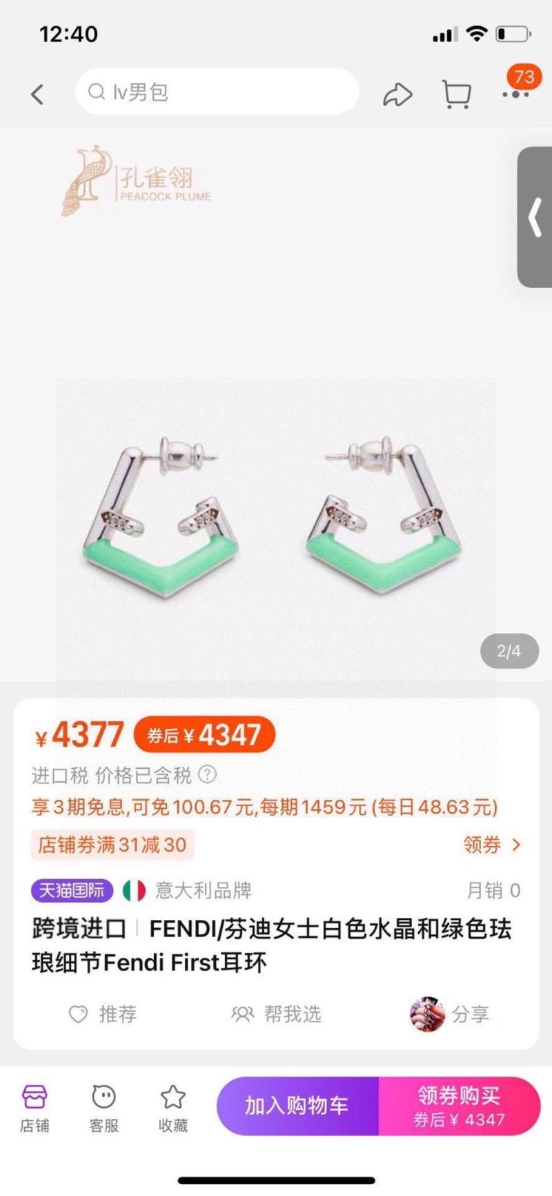 OEM Fendi Earrings