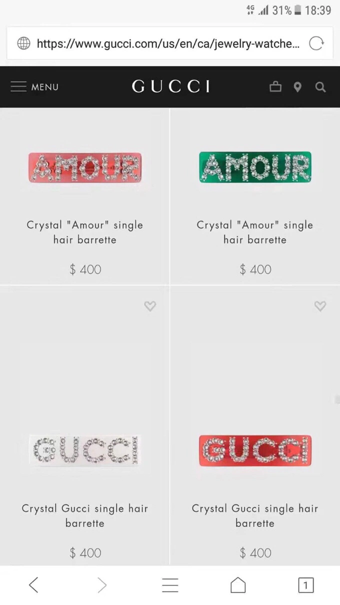 Gucci Hairpins
