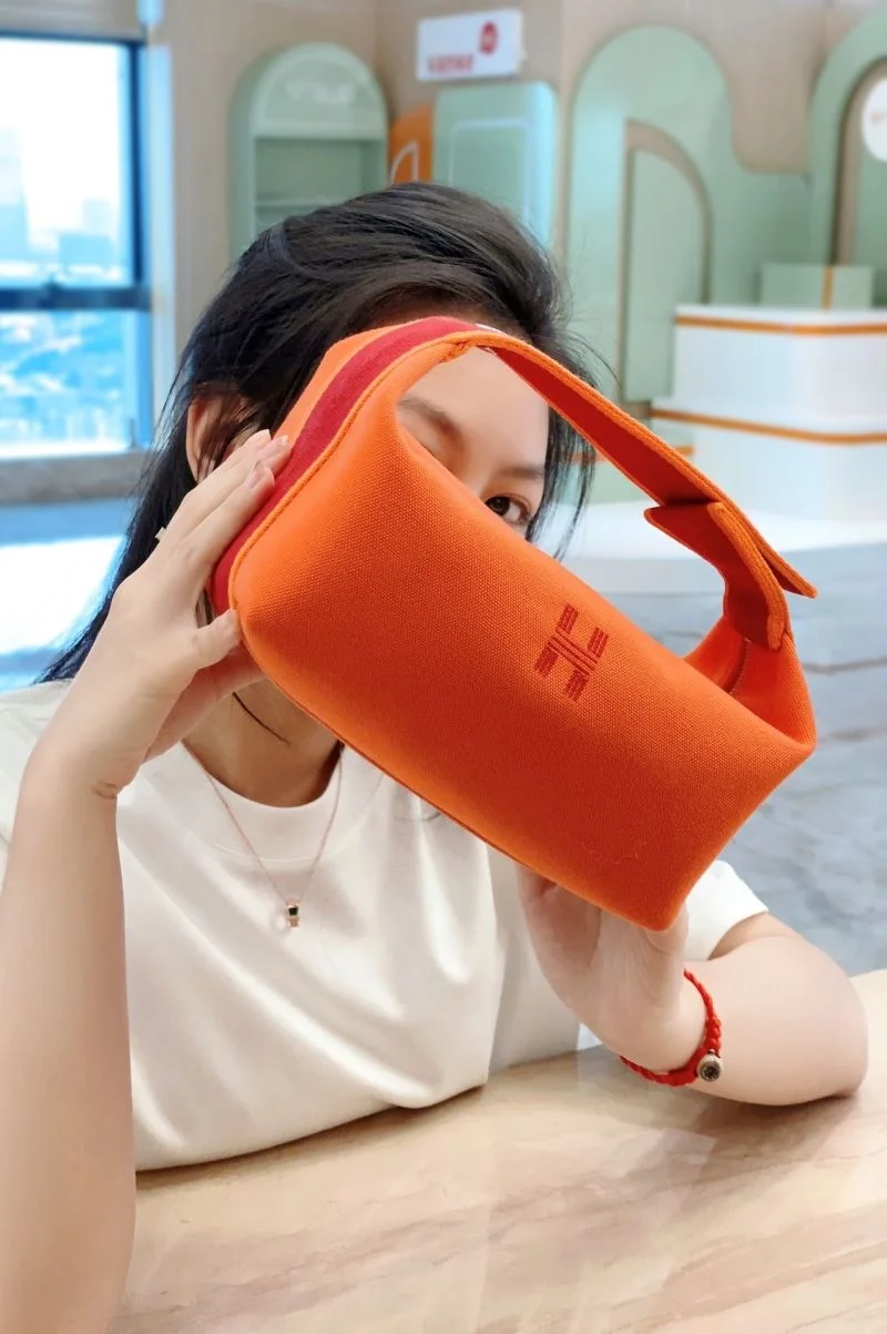 Brand-authenticated Hermes Cosmetic Bags
