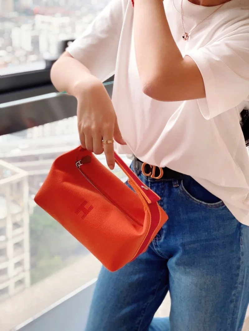 Brand-authenticated Hermes Cosmetic Bags