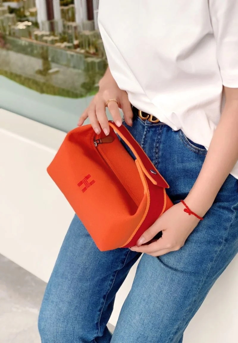 Brand-authenticated Hermes Cosmetic Bags