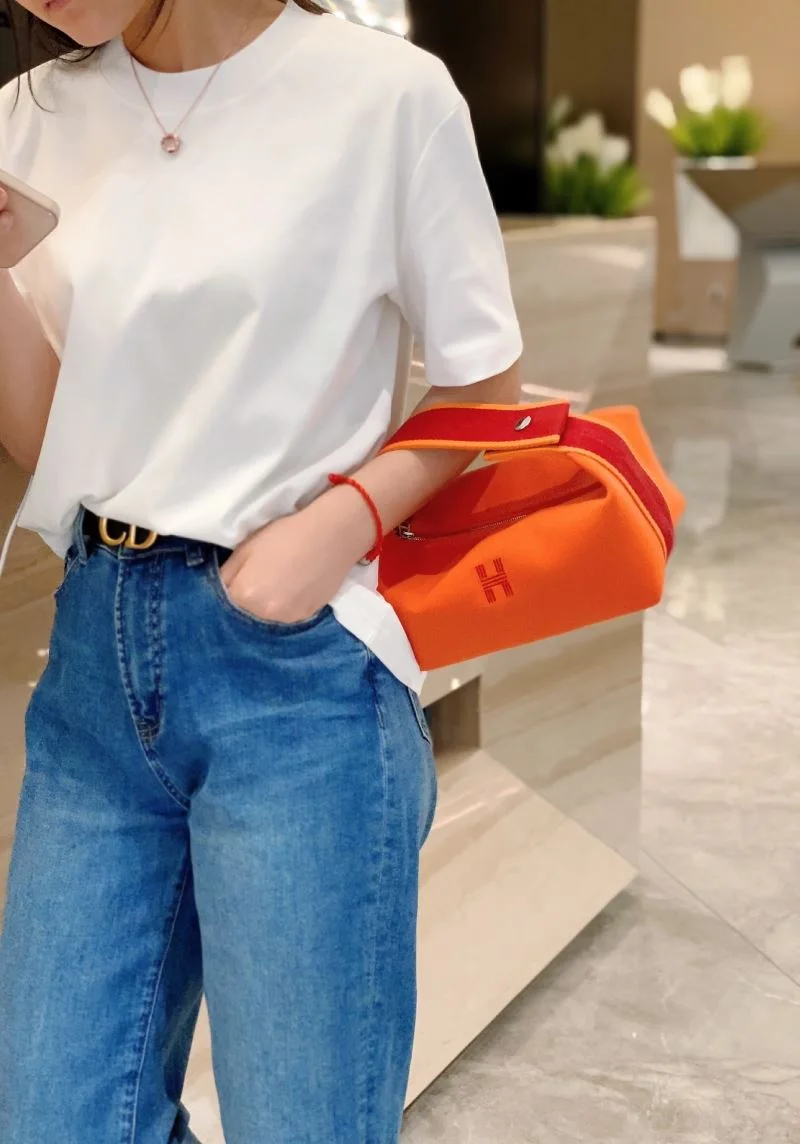 Brand-authenticated Hermes Cosmetic Bags