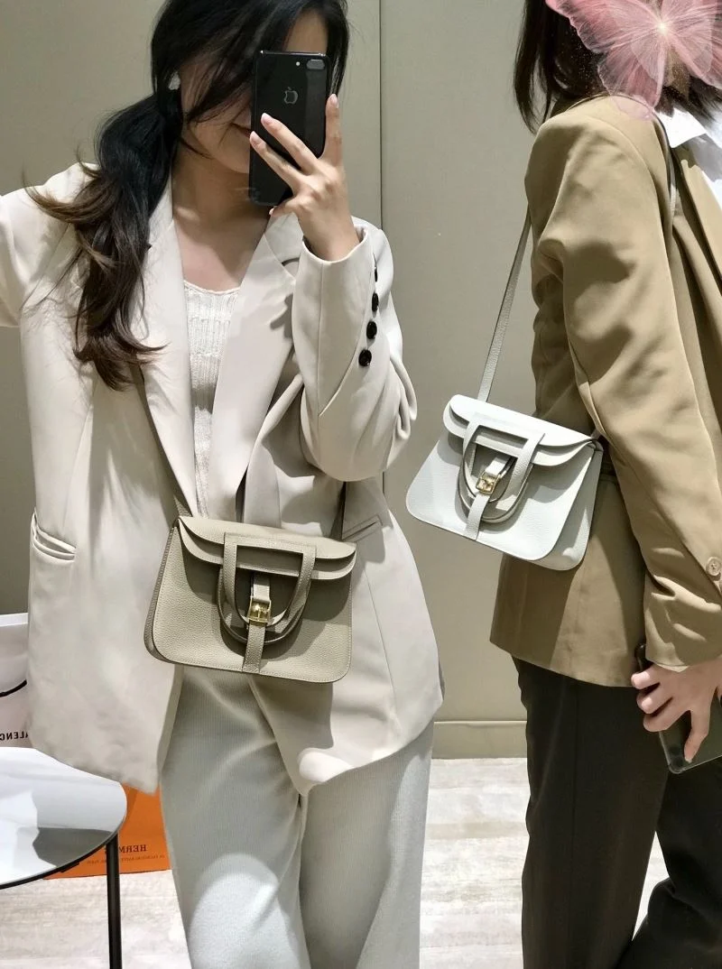 Brand-authenticated Hermes Halzan Bags