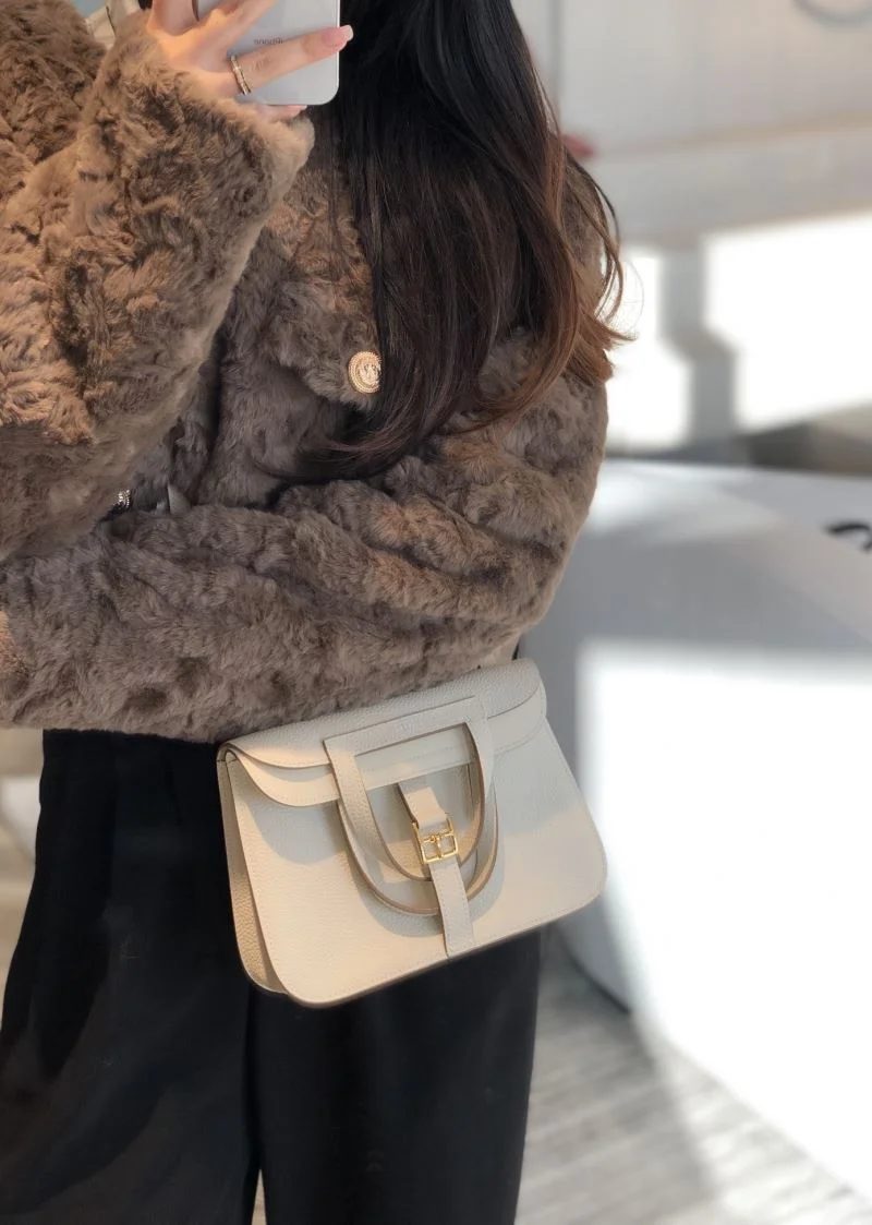 Brand-authenticated Hermes Halzan Bags