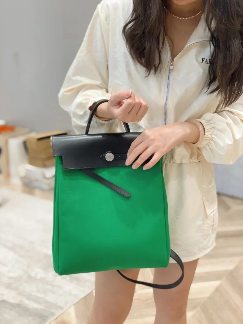 Brand-authenticated Hermes Herbag Bags