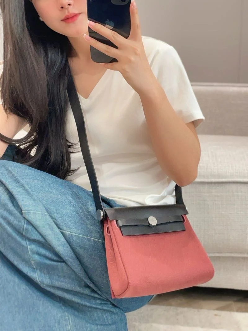 Brand-authenticated Hermes Herbag Bags