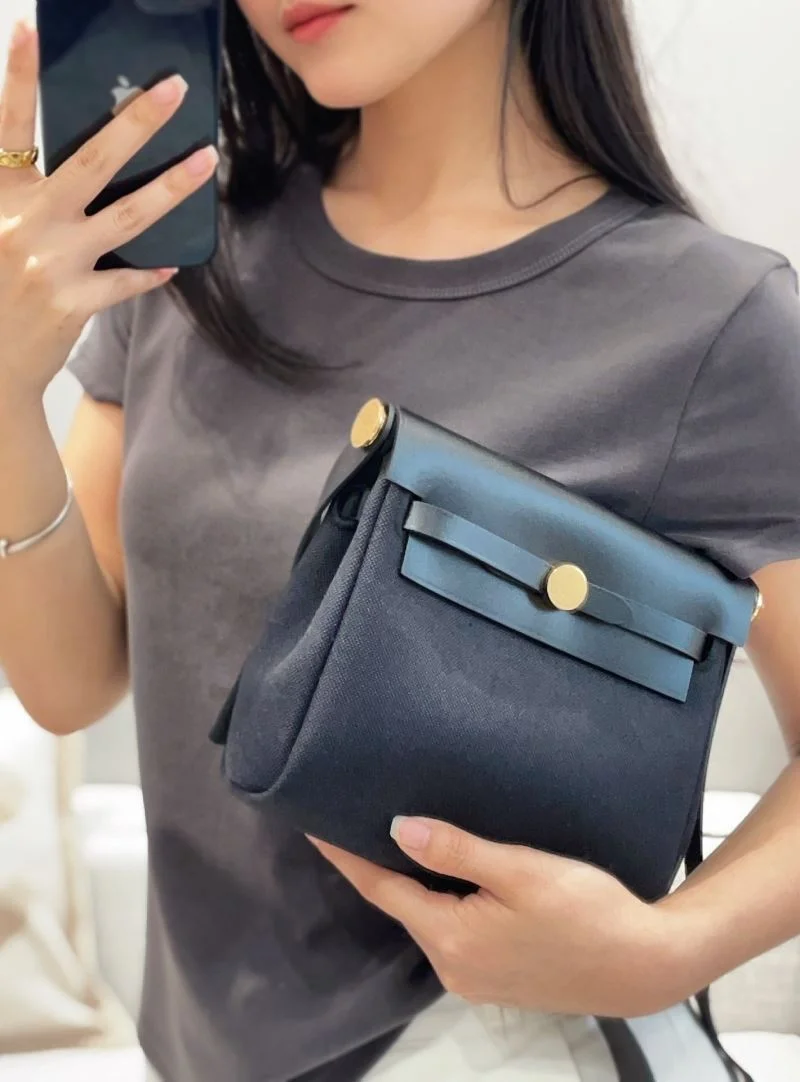 Brand-authenticated Hermes Herbag Bags