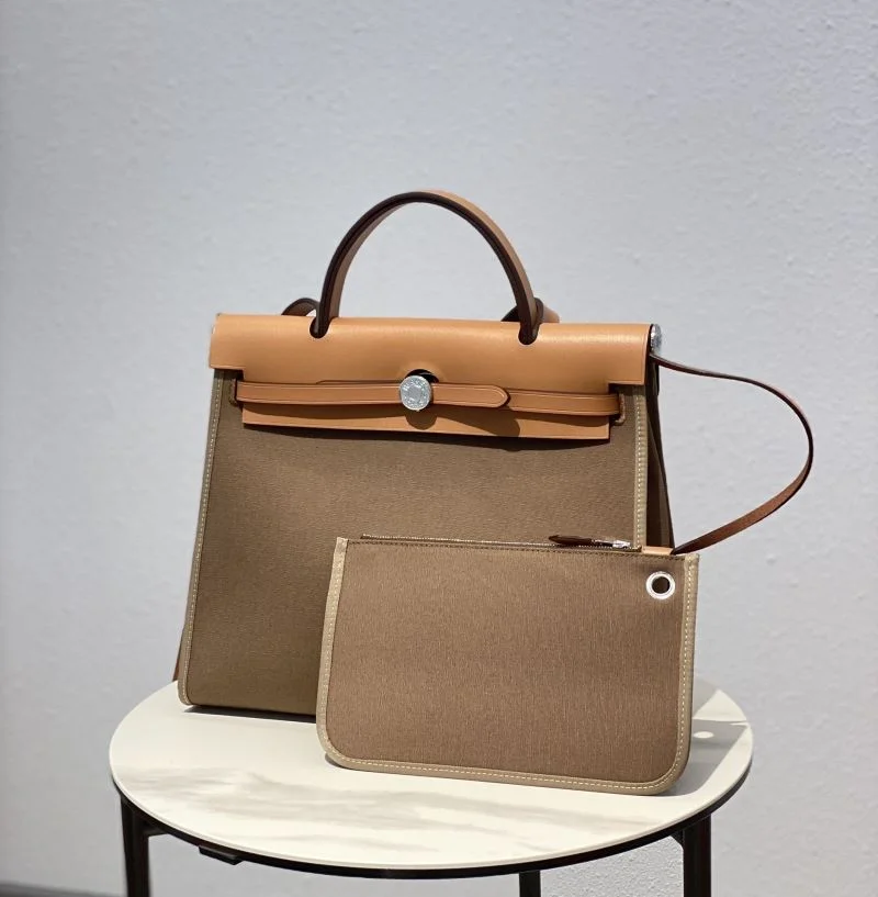 Brand-authenticated Hermes Herbag Bags