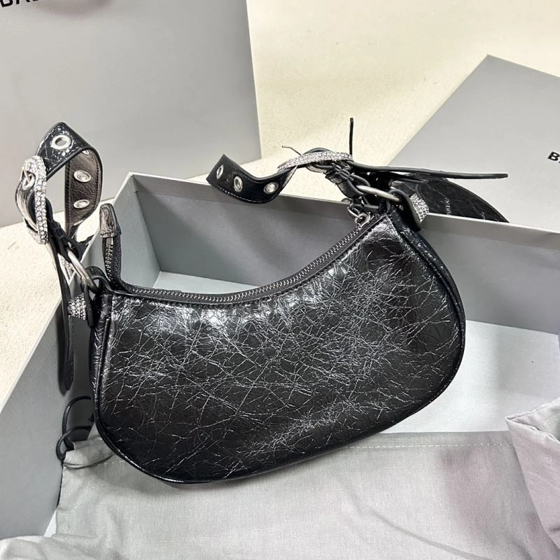 Brand-original Le Cagole Half-Moon Dumpling Bag - Diamond Buckle Black XS