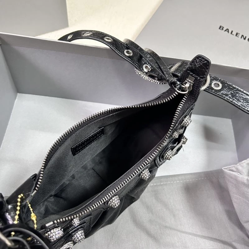 Brand-original Le Cagole Half-Moon Dumpling Bag - Diamond Buckle Black XS