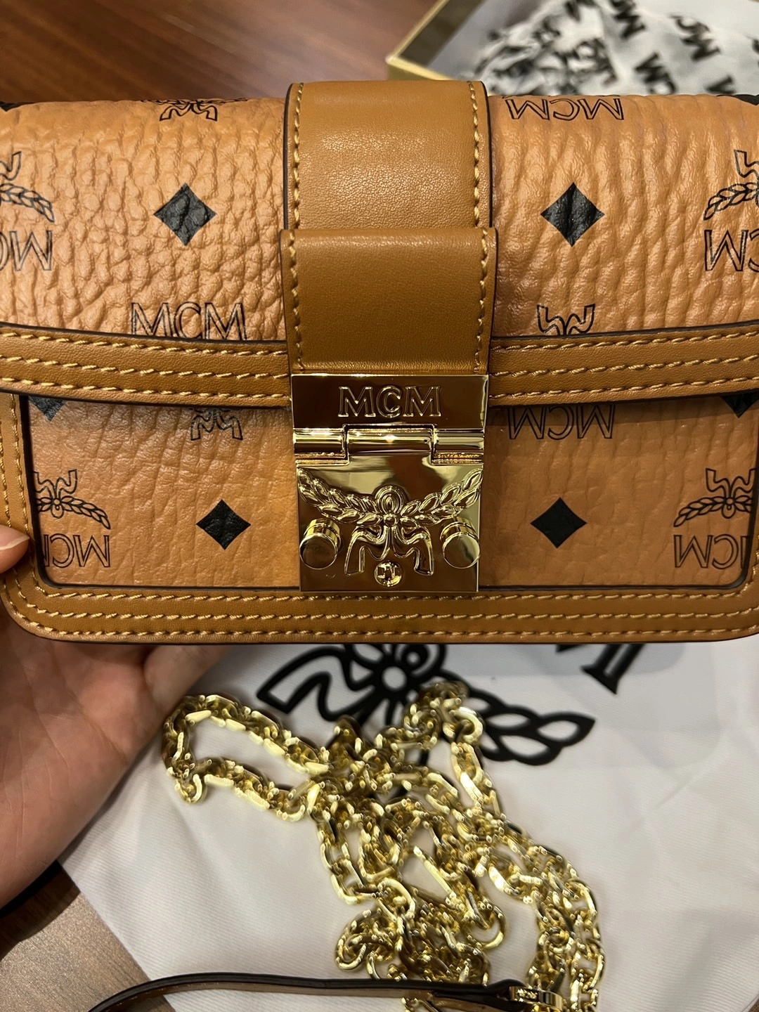 Indistinguishable MCM Satchel Bags