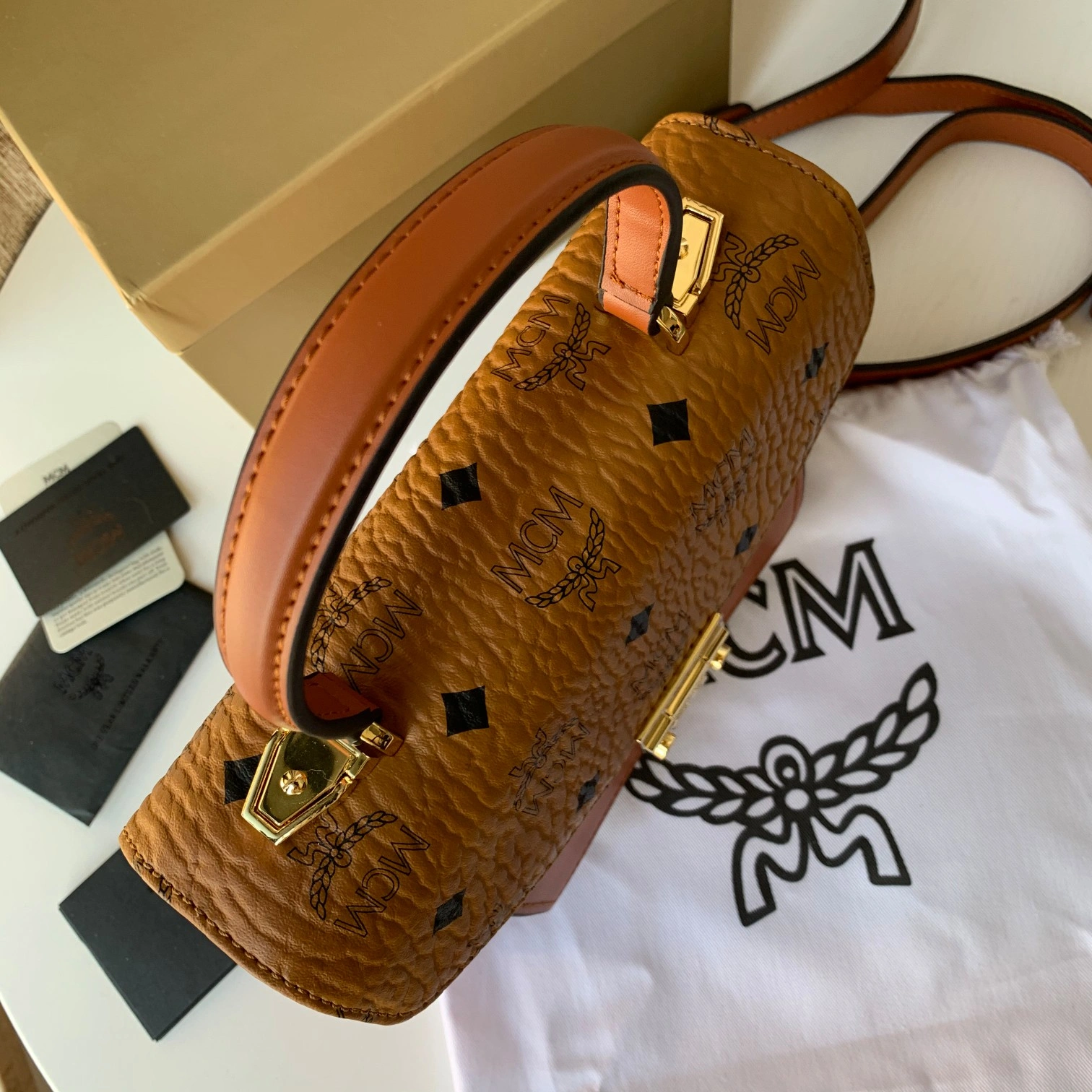 High fidelity MCM Top Handle Bags