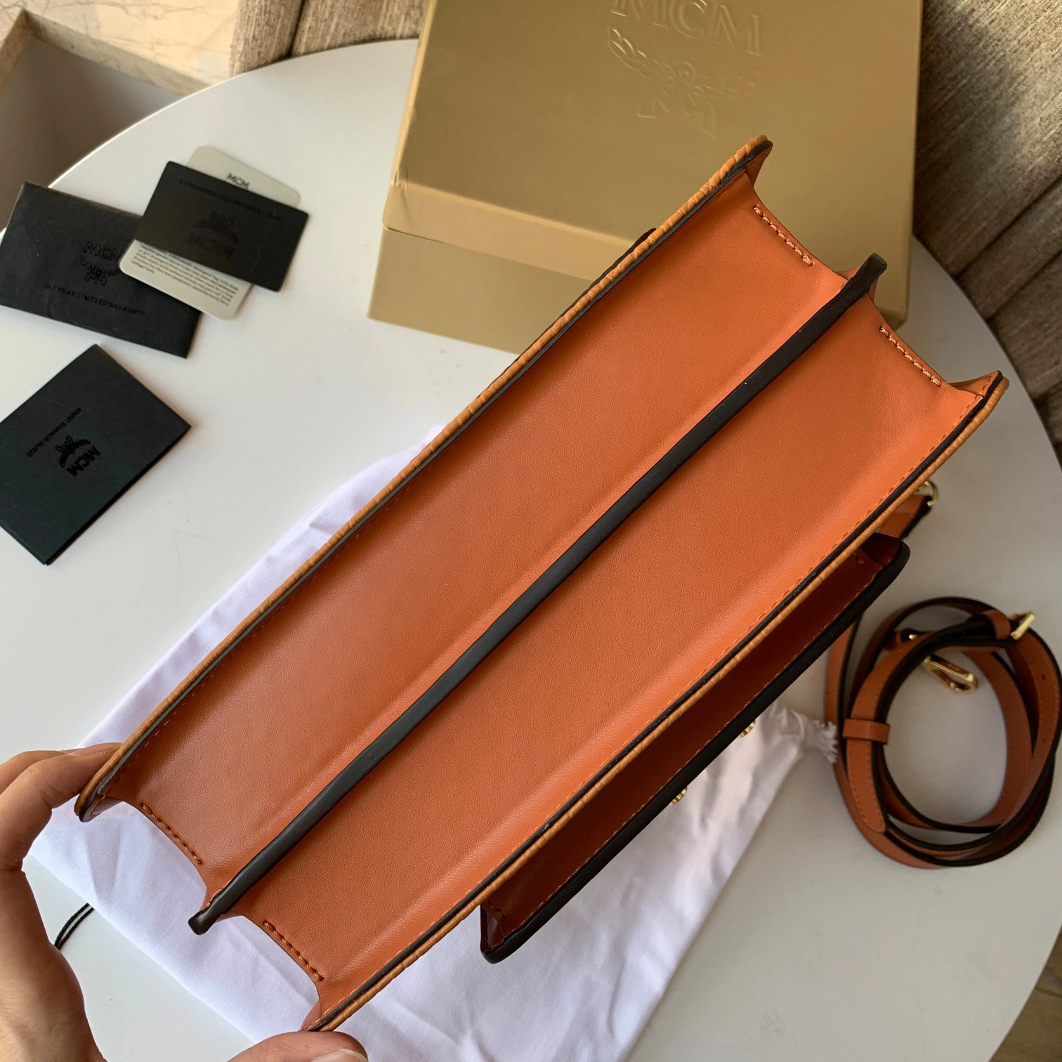 High fidelity MCM Top Handle Bags