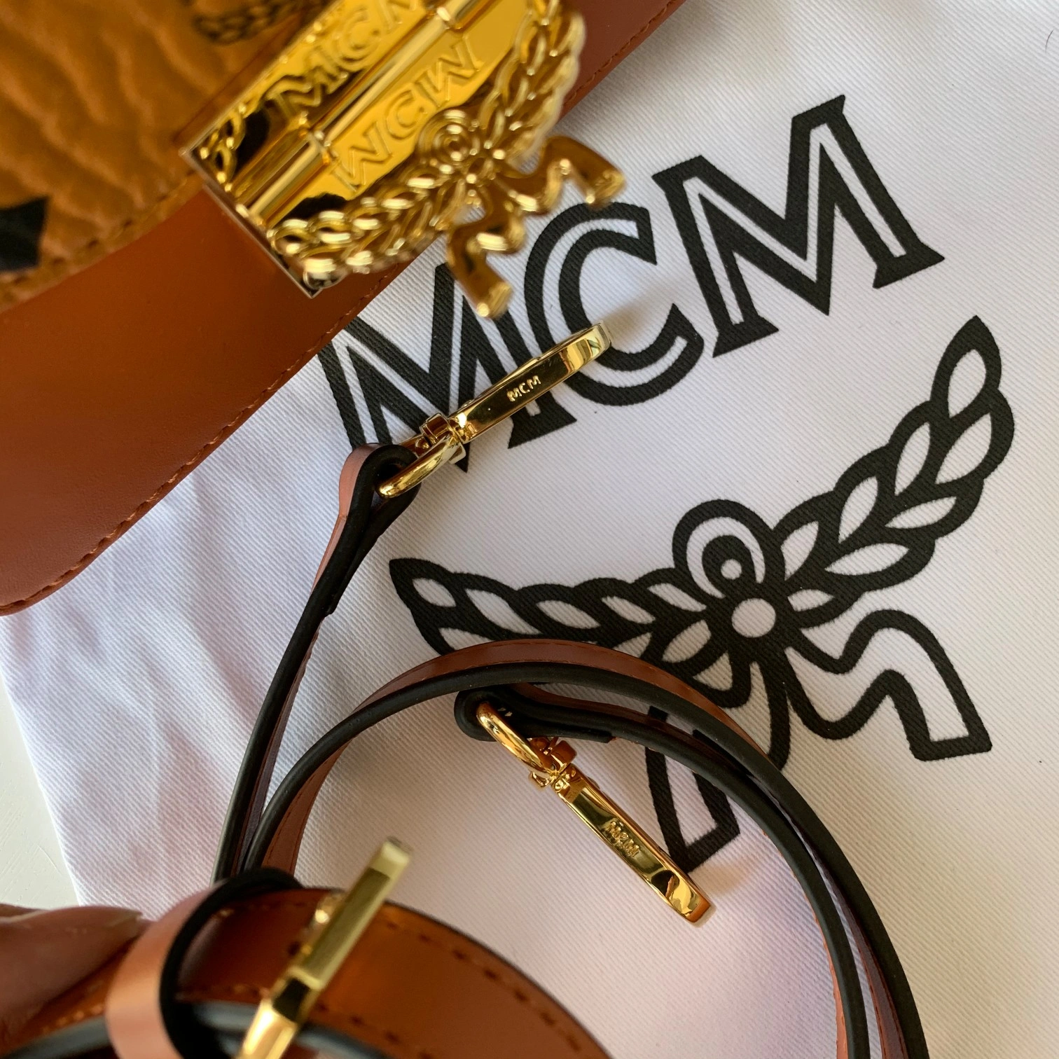 High fidelity MCM Top Handle Bags