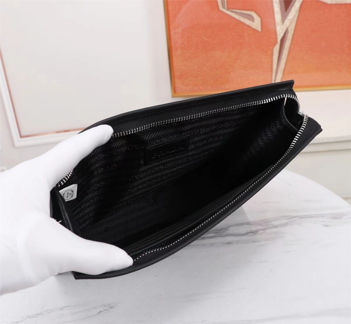 Top mirror Mens Prada Clutch Bags