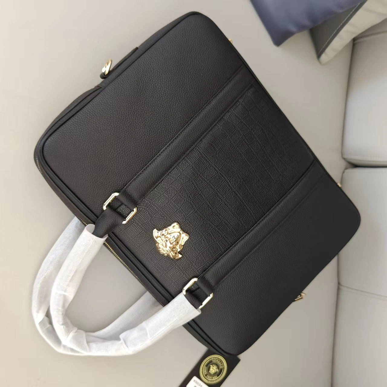 Brand-authenticated Mens Versace Briefcases