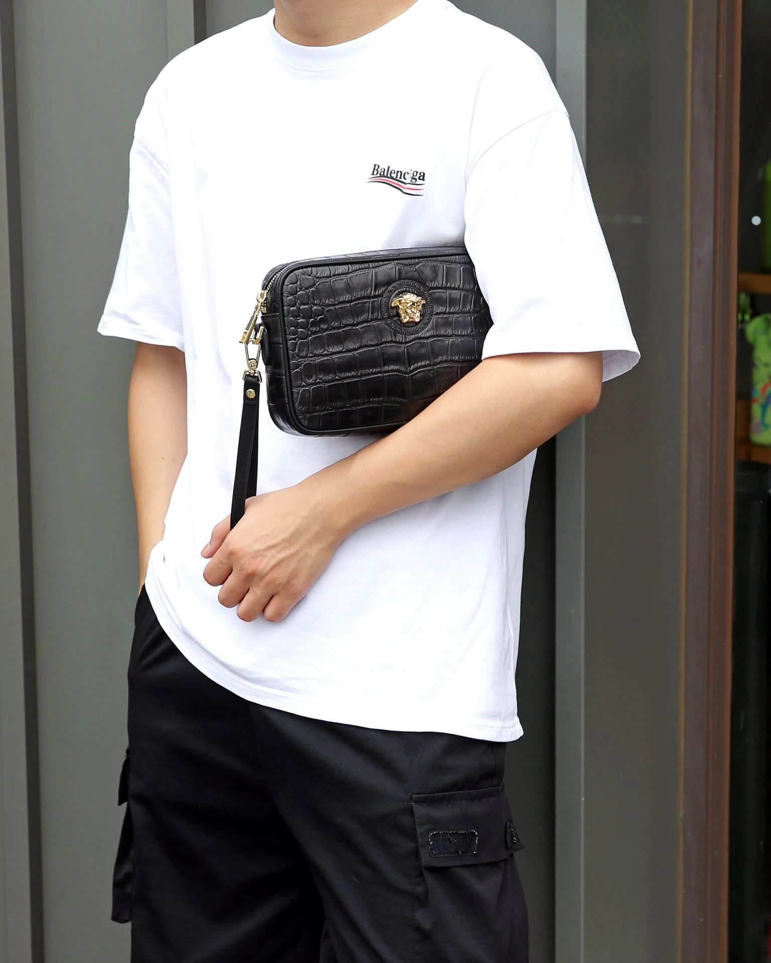 Top mirror Mens Versace Satchel Bags