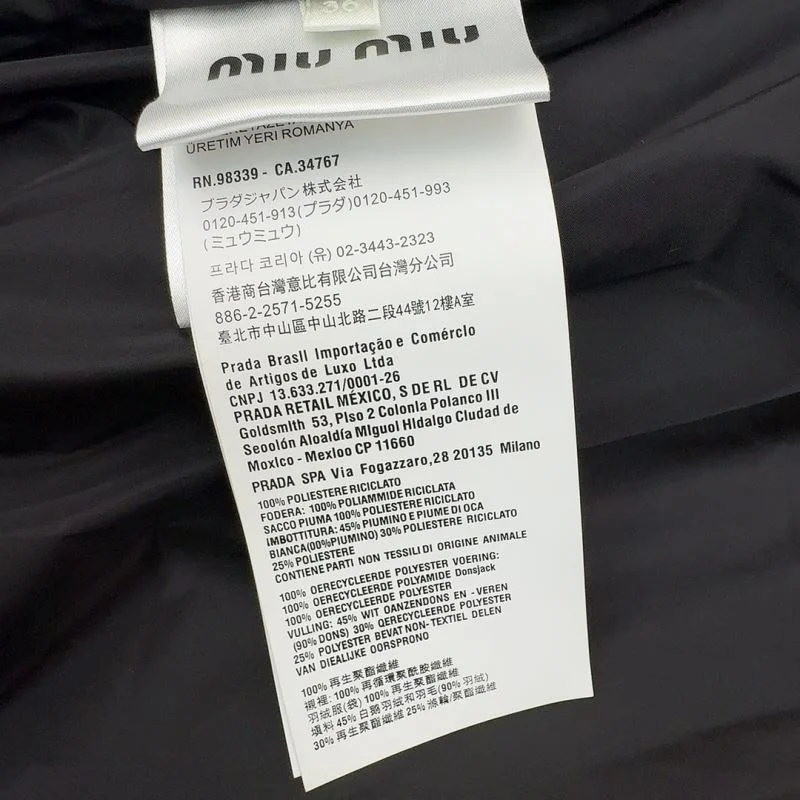 Mirror quality Miu Miu Down Jackets