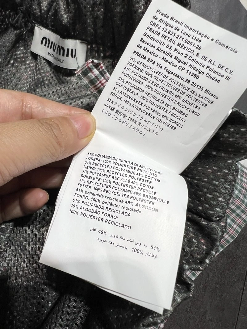 Brand-authenticated Miu Miu Short Pants