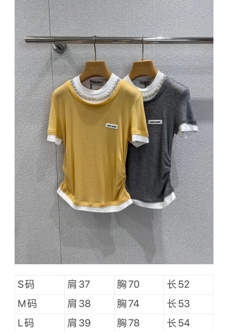 Brand-authenticated Miu Miu T-Shirts