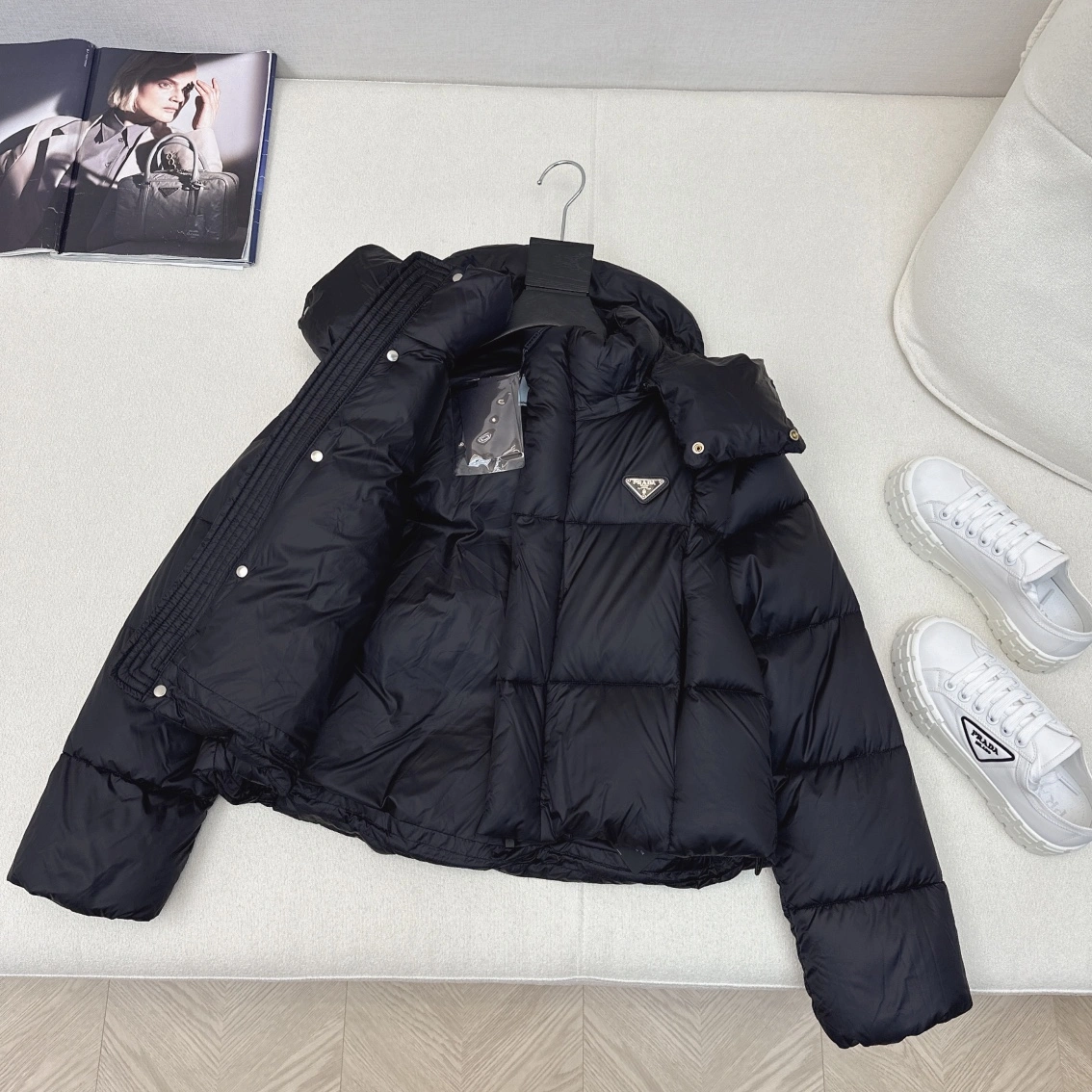 Brand-authenticated Prada Down Jackets