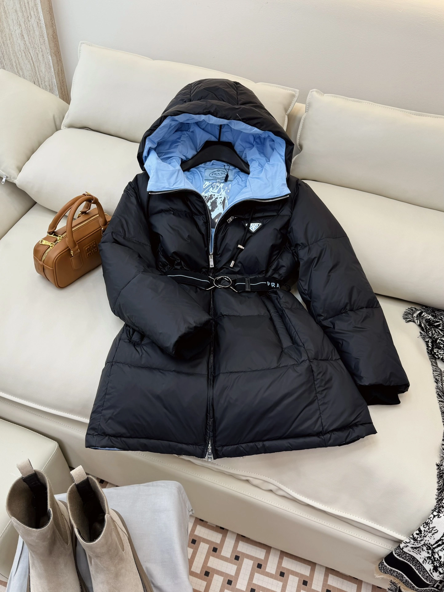 Brand-authenticated Prada Down Jackets