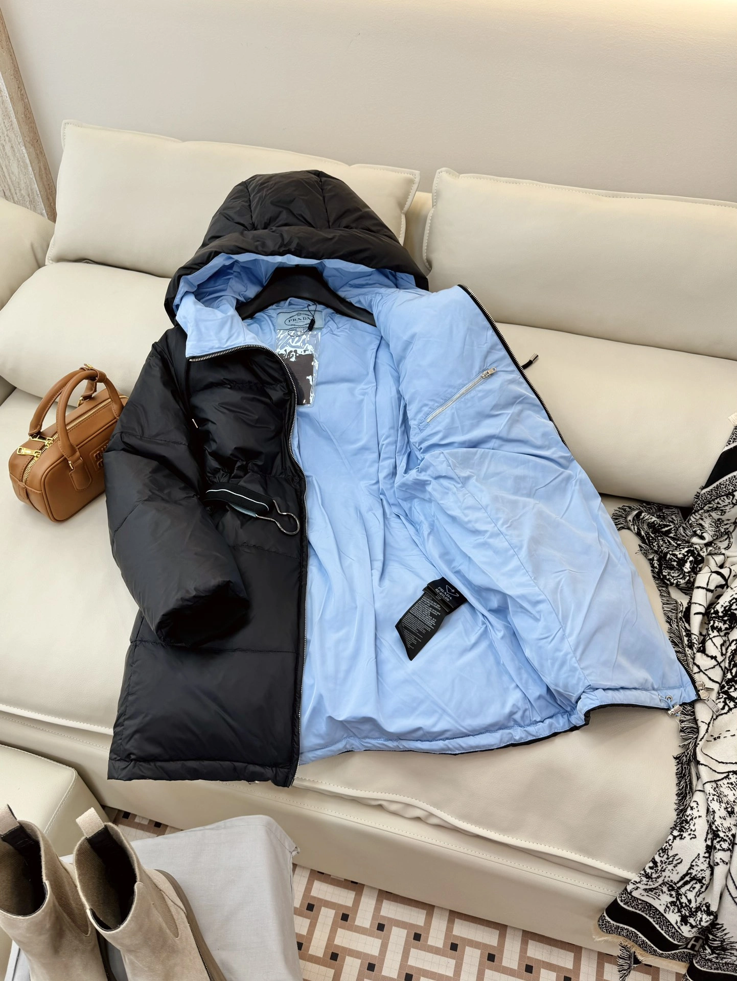 Brand-authenticated Prada Down Jackets