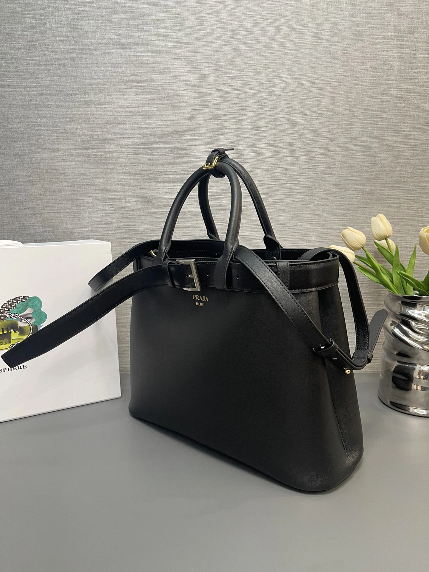 Brand-authenticated Prada Top Handle Bags