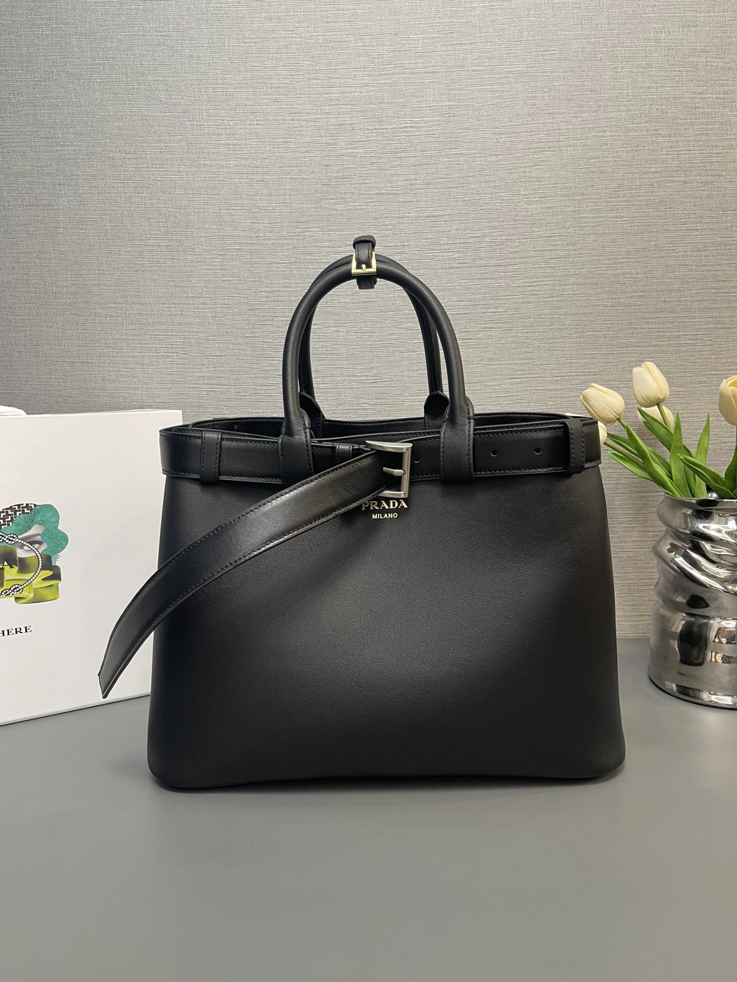 Brand-authenticated Prada Top Handle Bags