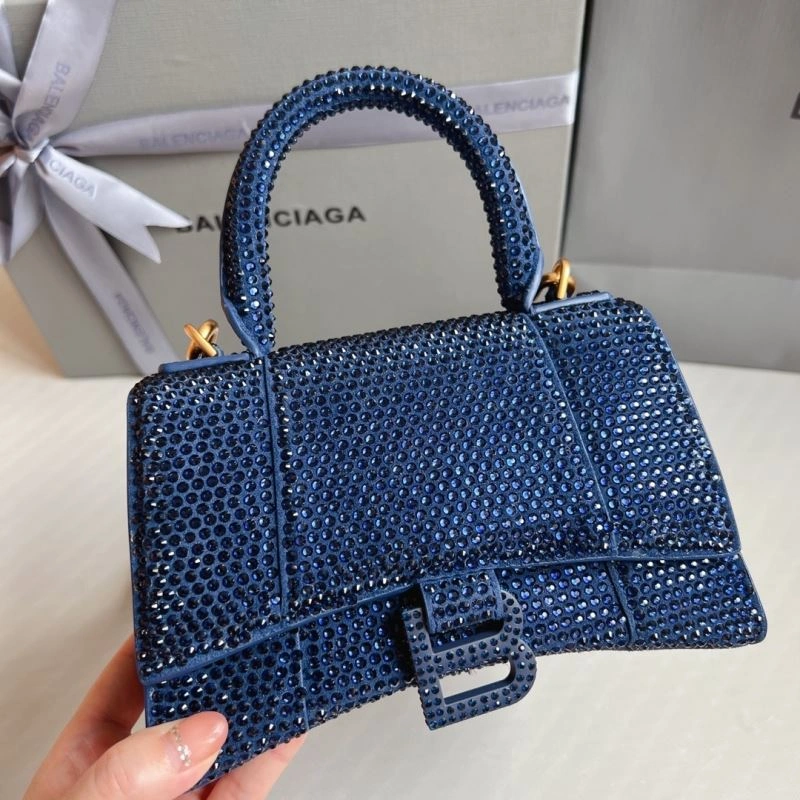 Authentic Royal Blue Rhinestone Hourglass Bag with Unique B-Clasp