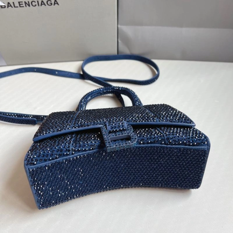 Authentic Royal Blue Rhinestone Hourglass Bag with Unique B-Clasp