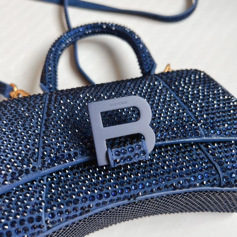 Authentic Royal Blue Rhinestone Hourglass Bag with Unique B-Clasp