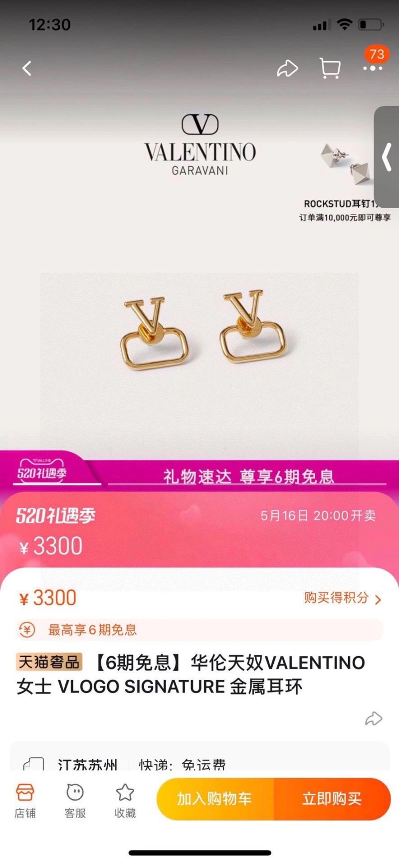Cut-rate Valentino Earrings